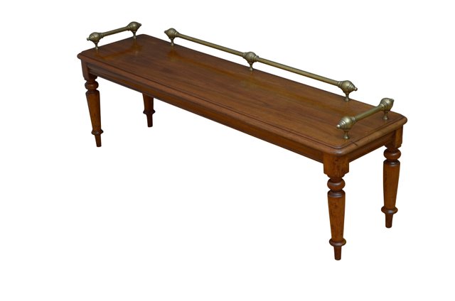 English Victorian Walnut Hall Bench, 1860s for sale at Pamono