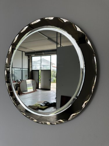 Ground Glass Mirror from Cristal Art, 1970s for sale at Pamono