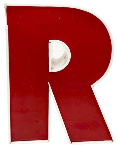 Vintage Red Facade Letter R, 1970s for sale at Pamono