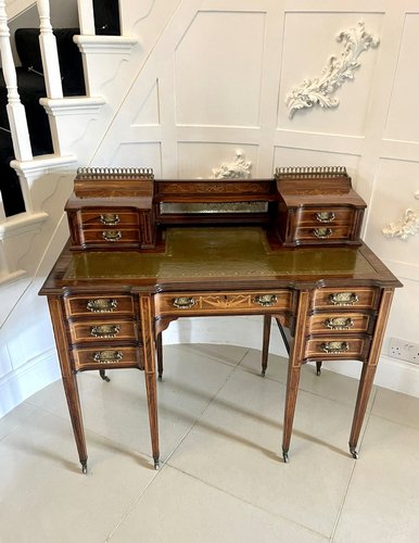 Victorian Freestanding Inlaid Writing Desk from Maple & Co., 1880s for ...