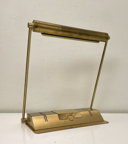 Vintage Brass Streamline Desk Lamp, 1970s for sale at Pamono