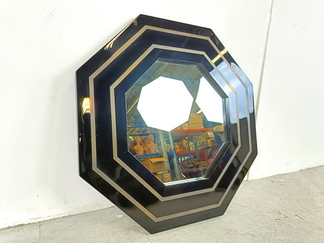 Vintage Mirror attributed to Jean Claude Mahey, 1970s for sale at Pamono