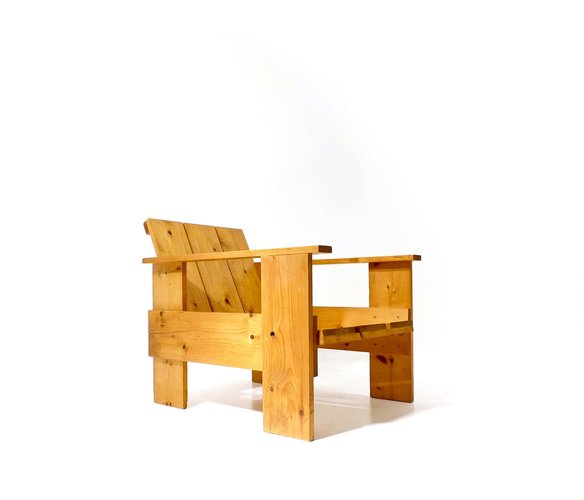 Vintage Dutch Crate Armchair by Gerrit Rietveld, 1960s for sale at Pamono