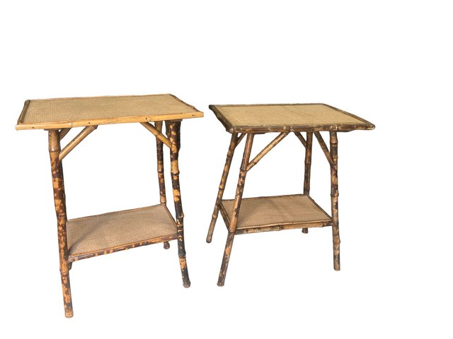 Antique Victorian Tiger Bamboo Side Tables, Set of 2 for sale at Pamono