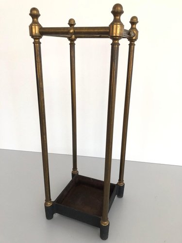 Victorian Style Brass and Iron Umbrella Stand, 1930s for sale at Pamono
