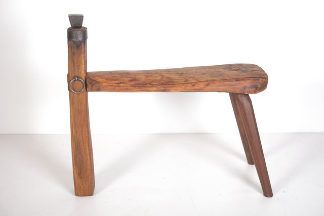 Antique Folk Spruce Stool, 1920s for sale at Pamono