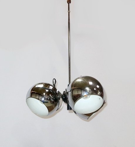 Chrome & Metal Eyeball Suspension Light, 1960s for sale at Pamono