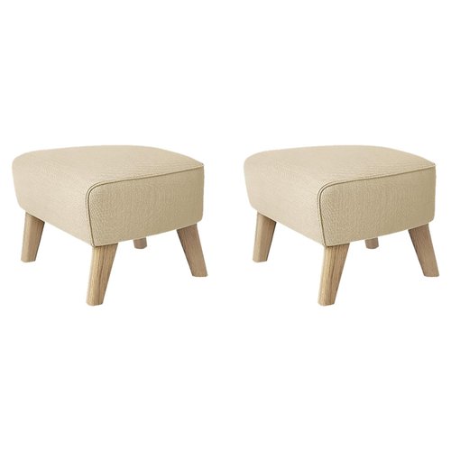 Set of Sand and Natural Oak Sahco Zero Footstool by Lassen for sale at ...