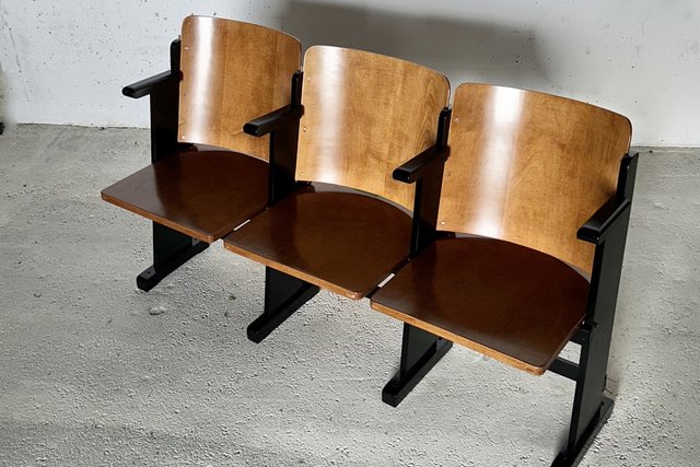 Art Deco Folding Cinema Bench, 1940s for sale at Pamono