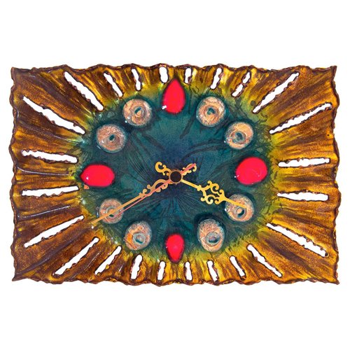 Brutalist Wall / Table Clock by Franco Bastianelli for Studio Cellini, Italy, 1960s for sale at ...