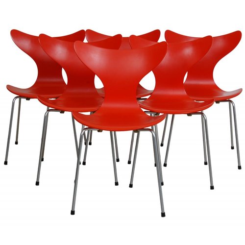 Chaises Lilly par Arne Jacobsen pour Fritz Hansen, Set de 6 en vente ...