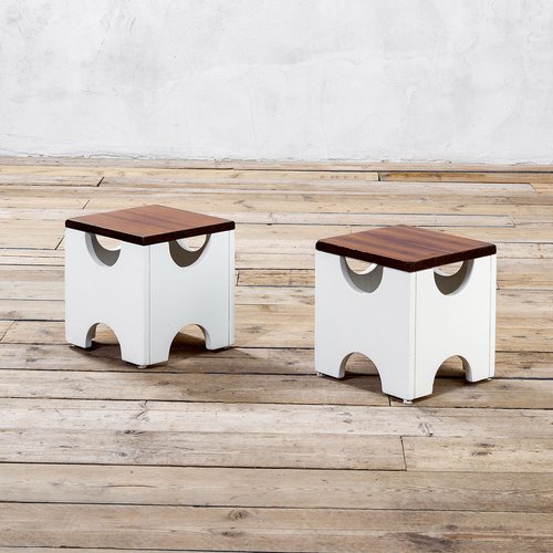 Mod. T29 Dado Poufs by Ettore Sottsass for Poltronova, 1960s, Set of 2 for sale at Pamono