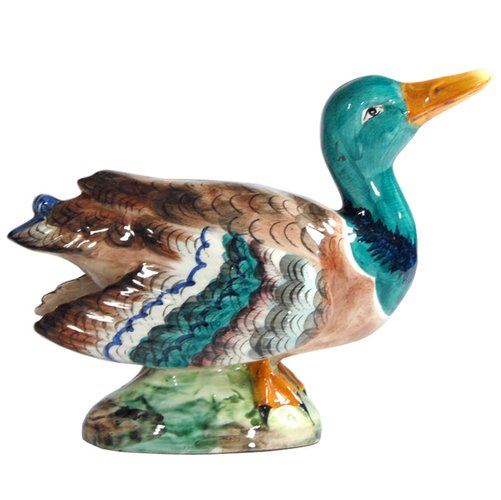 Italian Handpainted Duck Figurine, 1970s for sale at Pamono