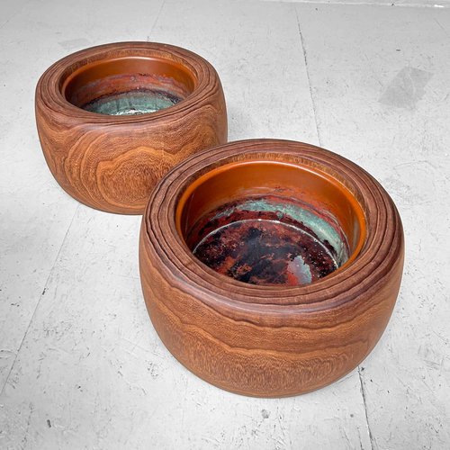 Japanese Traditional Hibachi Fire Pots, 1890s, Set of 2 for sale at Pamono