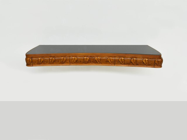 Suspended Console Table in Carved Maple by Osvaldo Borsani for Atelier ...