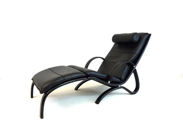 Ledersessel mit Fußhocker von Nelo Möbel, Schweden, 1980er, 2er Set bei ...