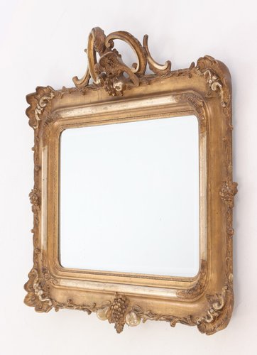 Espejo rococó dorado, Suecia, década de 1860 en venta en Pamono