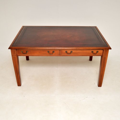 Large Edwardian Library Table or Desk, 1890s for sale at Pamono