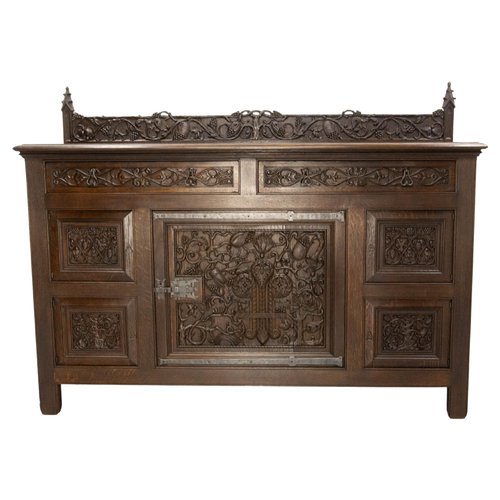 French Oak & Wrought Iron Buffet, 1920s for sale at Pamono