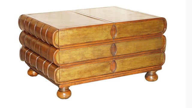 Large Six Drawer Stack of Scholars Library Books Coffee Table with ...