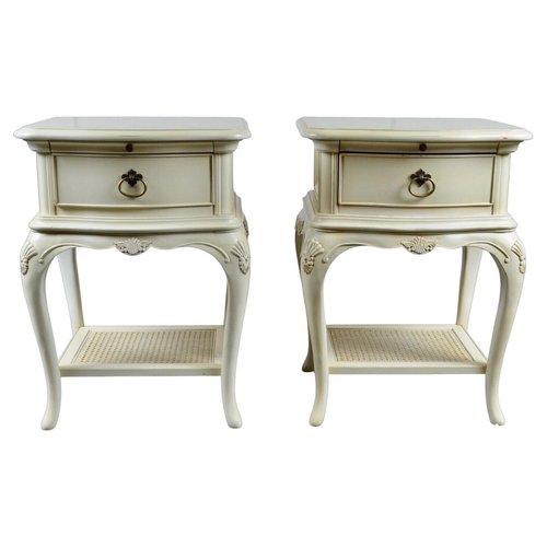 Ivory Single Drawer Nightstands Tables from Willis & Gambier, Set of 2 ...