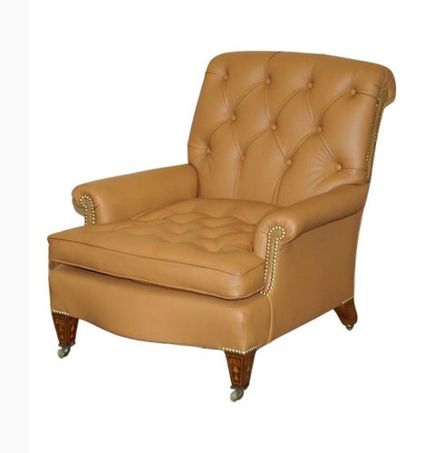 Brauner Chesterfield Ledersessel von Howard & Sons, 1860er bei Pamono ...