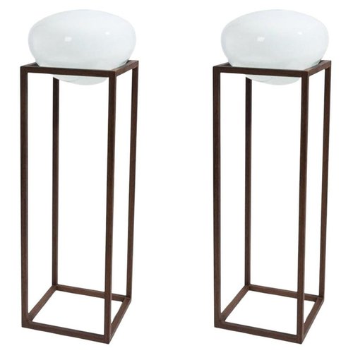 High Round Square Green Vase by Studio Thier & Van Daalen, Set of 2 for ...