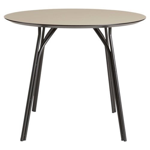 Small Beige Black Dining Table by Elisabeth Hertzfeld for sale at Pamono