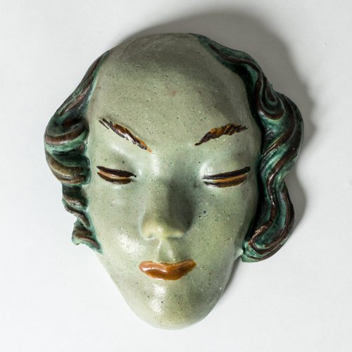 Maschera in terracotta di Allan Ebeling, anni '30 in vendita su Pamono