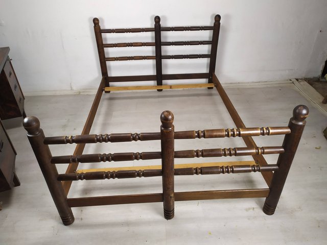 Brutalist Bed Frame by Charles Dudouyt, 1940s for sale at Pamono