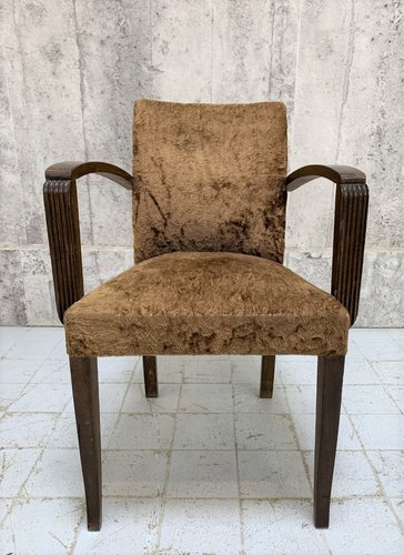 Set of Velvet Bridge Chairs, 1930s for sale at Pamono