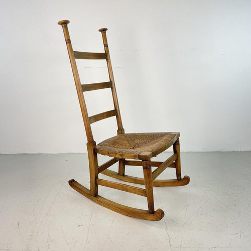 Arts and Crafts Beech and Cord Rocking Chair by Libertys for sale at Pamono