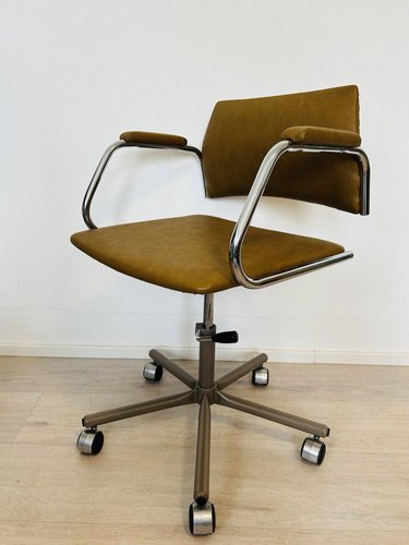 Vintage Mustard Office Chair Model K-380 from Kovona for sale at Pamono