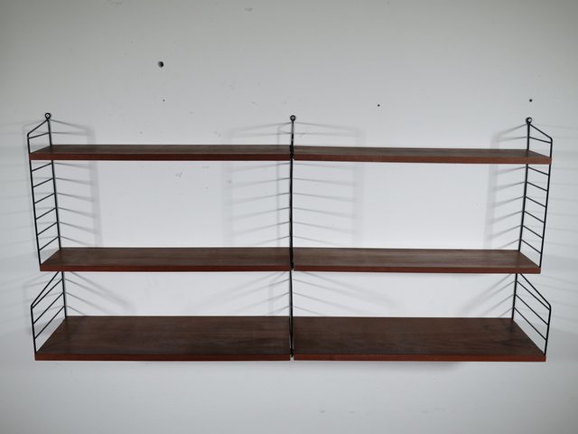 Nisse String Wandregal aus Teak von Kajsa & Nils Strinning, 1960, 12 ...