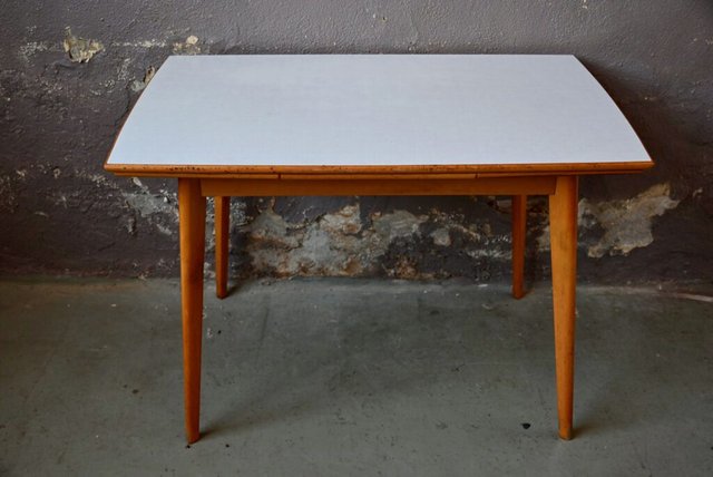 Vintage Formica Table with Compass Legs, 1960s for sale at Pamono