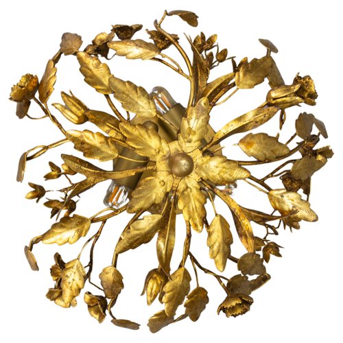 Lámpara de techo o de techo estilo Hollywood Regency de metal dorado ...