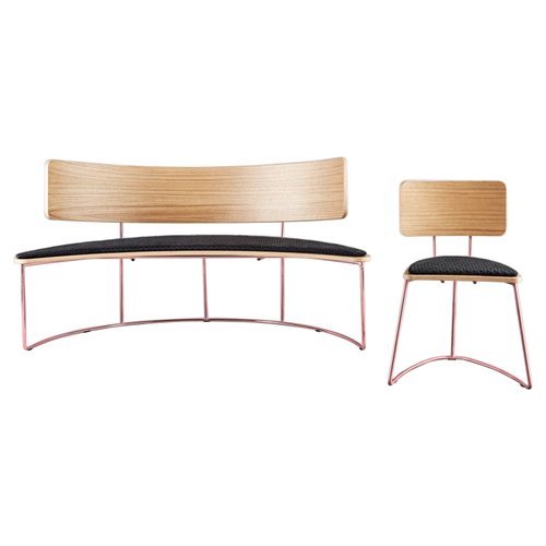 Boomerang Bench and Chair in Black by Pepe Albargues, Set of 2 for sale ...