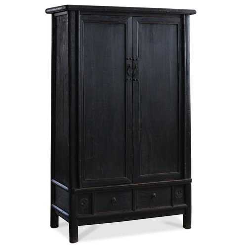 Meuble de Rangement Rond en Orme Foncé en vente sur Pamono