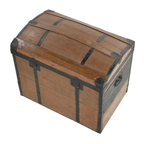 Steel Wooden Transport Trunk for sale at Pamono