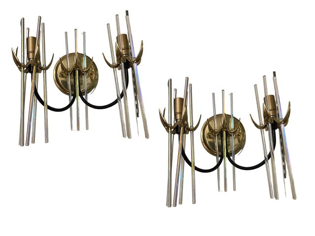 Murano Glass Rod Sconces by Del Muro Roma, 1980s, Set of 2 for sale at ...