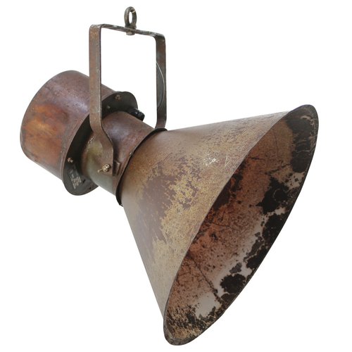 Mid-Century Industrial Rust Brown Metal Pendant Lamp for sale at Pamono