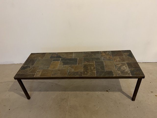Slate and metal coffee table store
