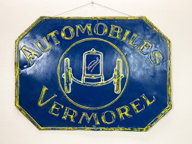 Vermorel Automobiles Sign in Metal, France, 1920s for sale at Pamono
