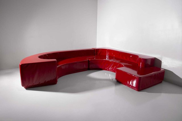 Italian Red Lara Sofa by Noti Massari, Roberto Pamio, and Renato Toso ...