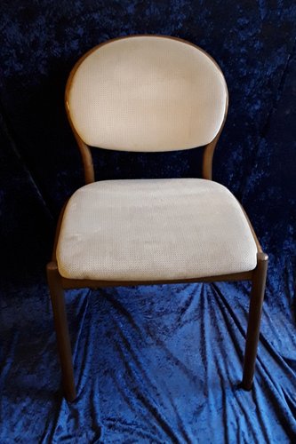 Vintage Upholstered Chair with Brown Beech Wood Frame and Colored Pad ...