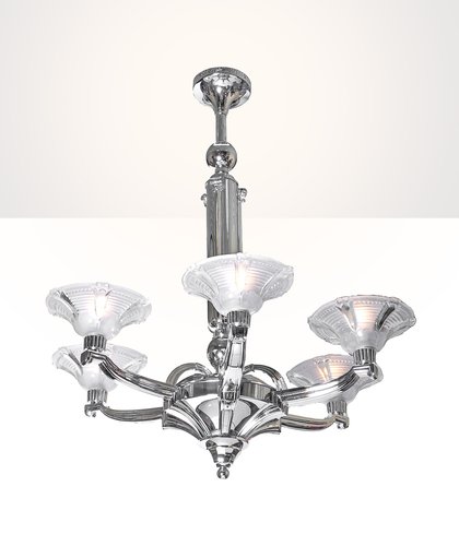 Chandelier from Genet & Michton, 1920s for sale at Pamono