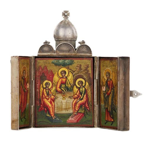 Three-Leaf Silver Folding Temple for sale at Pamono