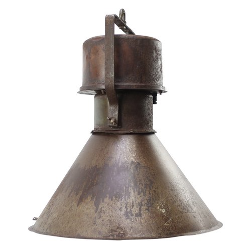 Vintage Industrial Rust Brown Metal Pendant Lamps for sale at Pamono