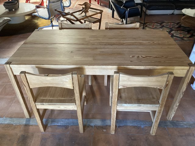 Hongisto Dining Set in Solid Pine by Ilmari Tapiovaara for Laukaan Puu ...