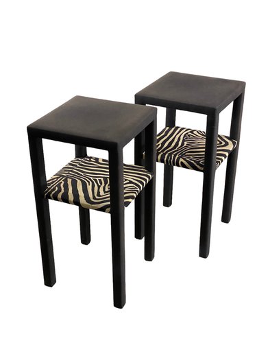 Mid-Century Side Tables with Animal Print, Set of 2 for sale at Pamono